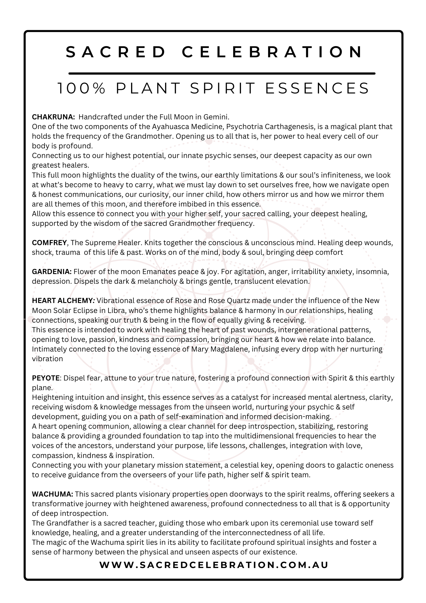 Plant Spirit Essences - Sacred Celebration